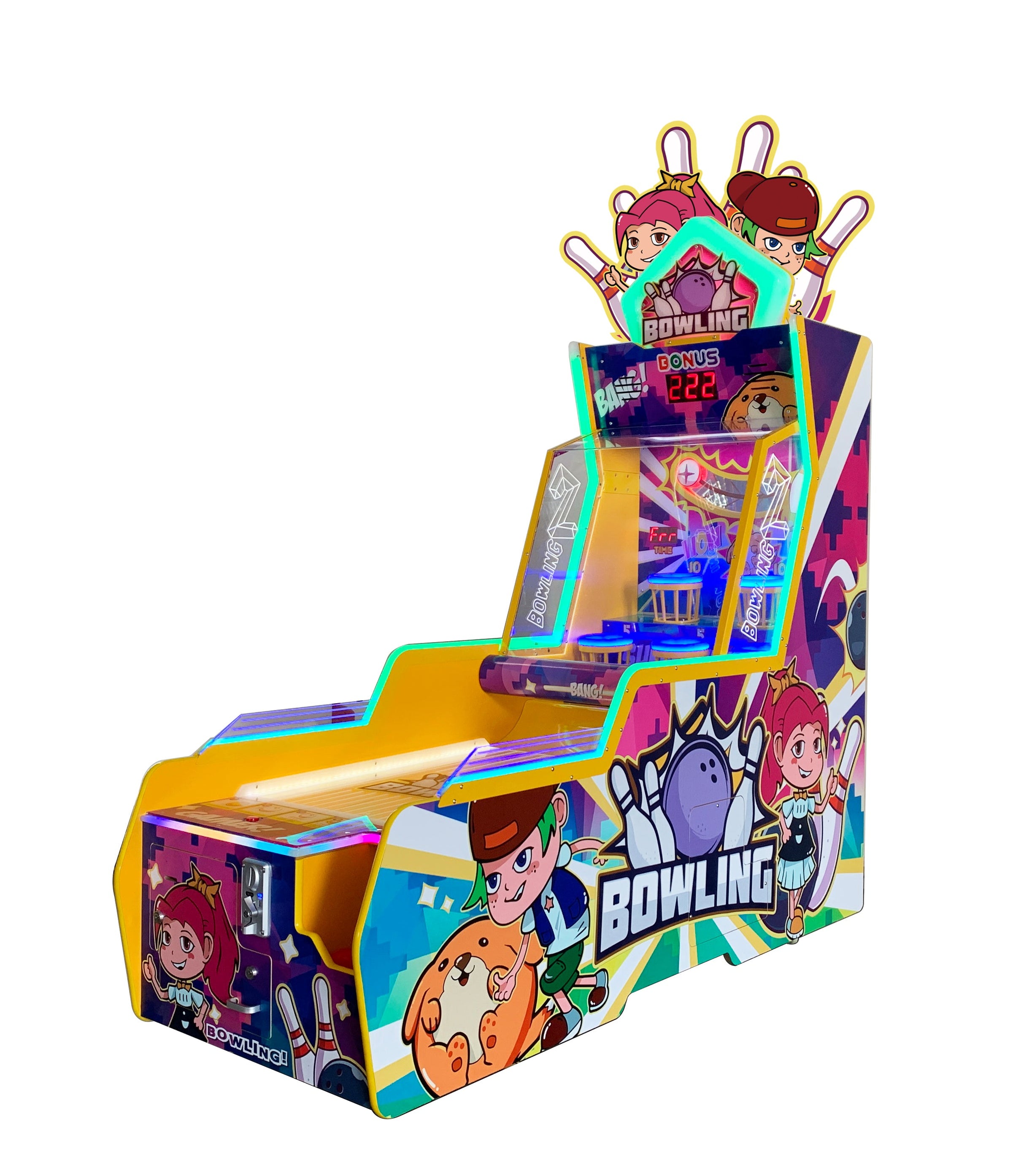 Coin Operated Indoor Mini Bowling Arcade Video Game Machine Bowling Big ...