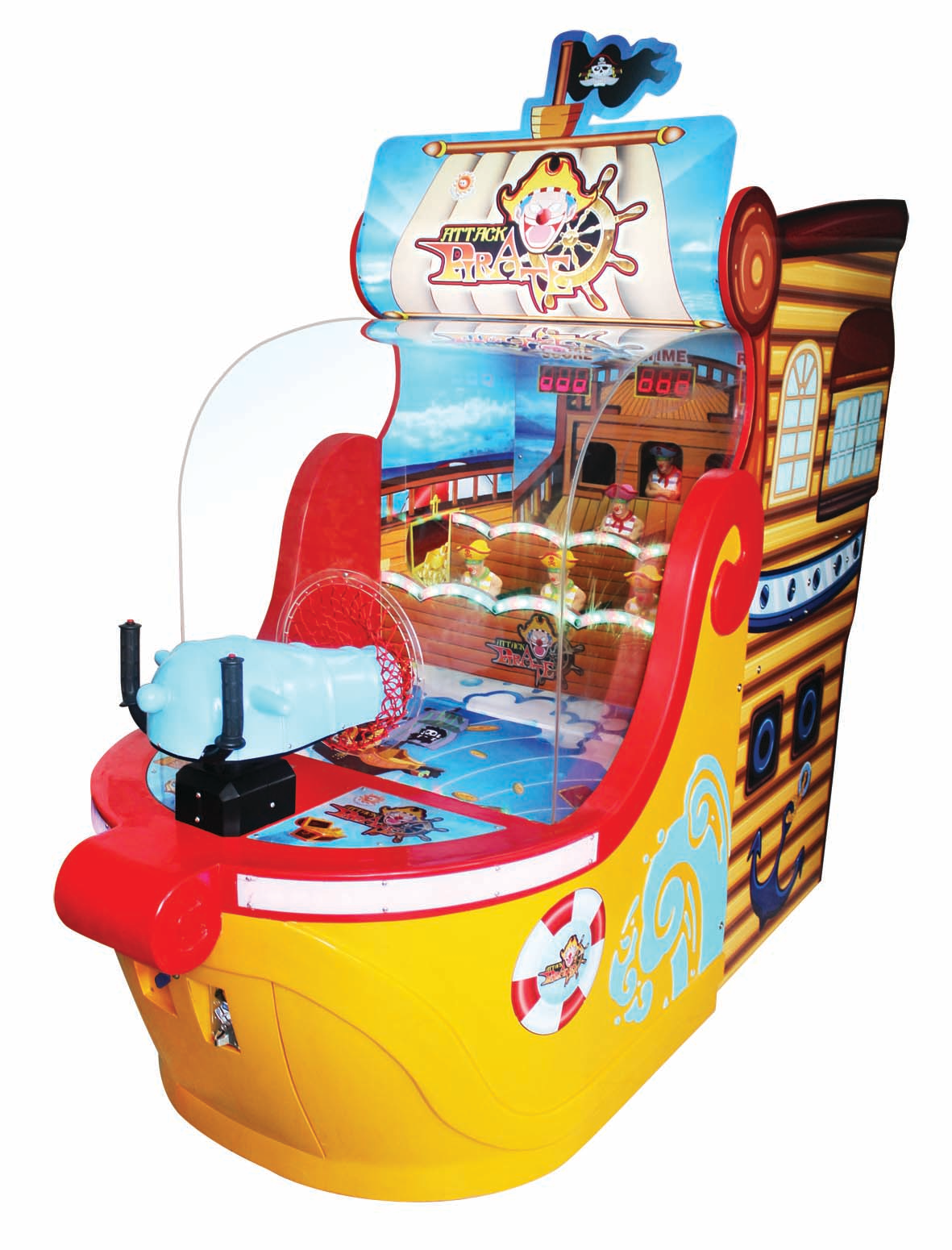 Indoor coin operated Attack Pirate children's shooting game machine for sale — Guangzhou Elong ...